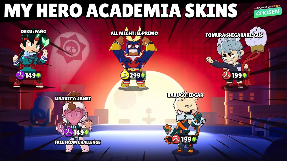 Brawl Stars x My Hero Academia — Todas as skins reveladas para a ...
